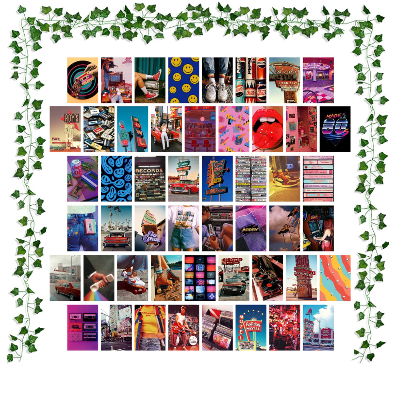 Buy Facerain 50pcs Wall Collage Kit Aesthetic Pictures, 4 x 6 Inch Wall ...