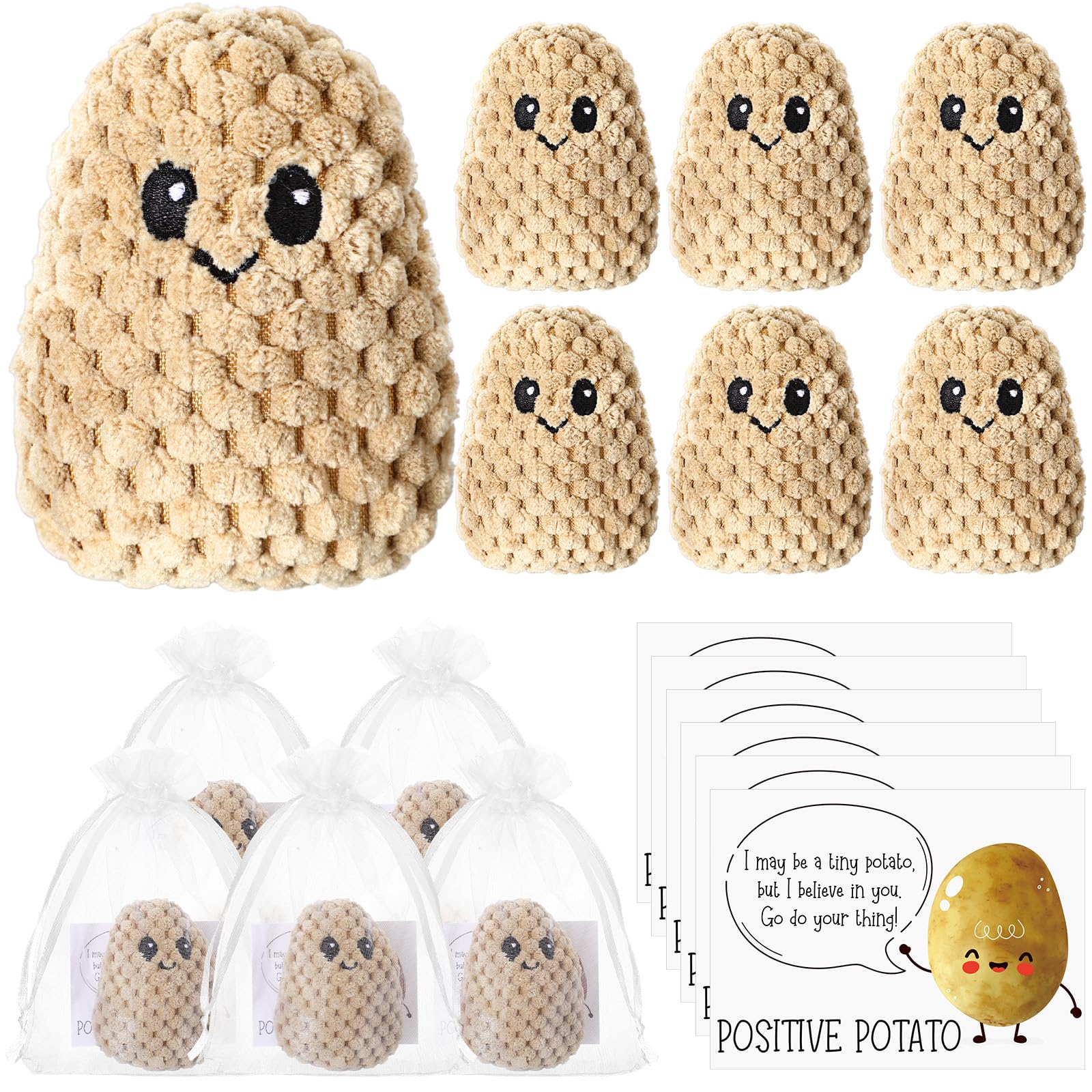Amazon.com: RoundFunny 6 Sets Christmas Positive Knitted Potato Toys ...