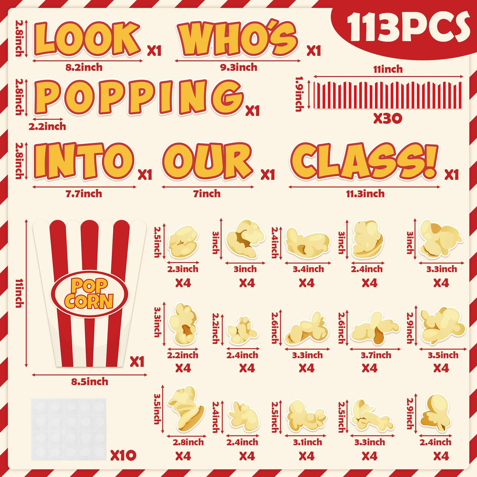 Snapklik.com : AsodSway Back To School 113P Popcorn Bulletin Board ...