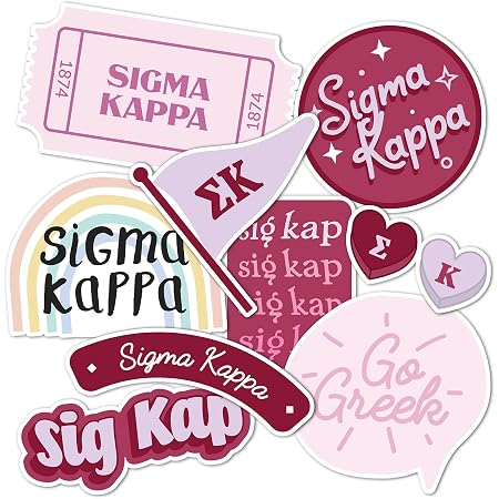 Amazon.com: Sigma Kappa Sticker Decal Laptop Water Bottle Car (Cute Sheet)