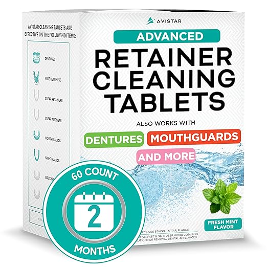 Amazon.com : Retainer & Mouth Guard Cleaner Tablets - Mint Flavor ...