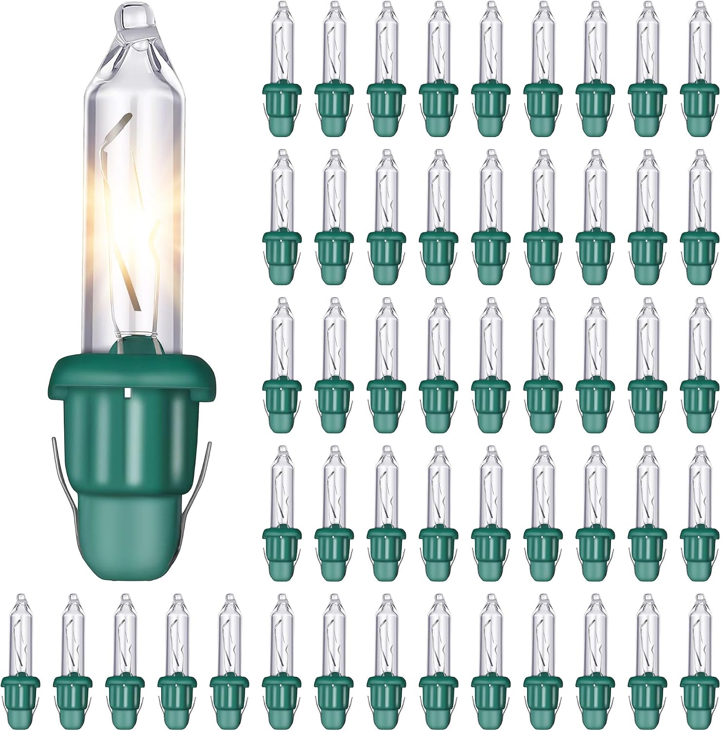 50 Pieces Twinkle Christmas Tree Light Replacement Bulbs, 2.5 Volt ...