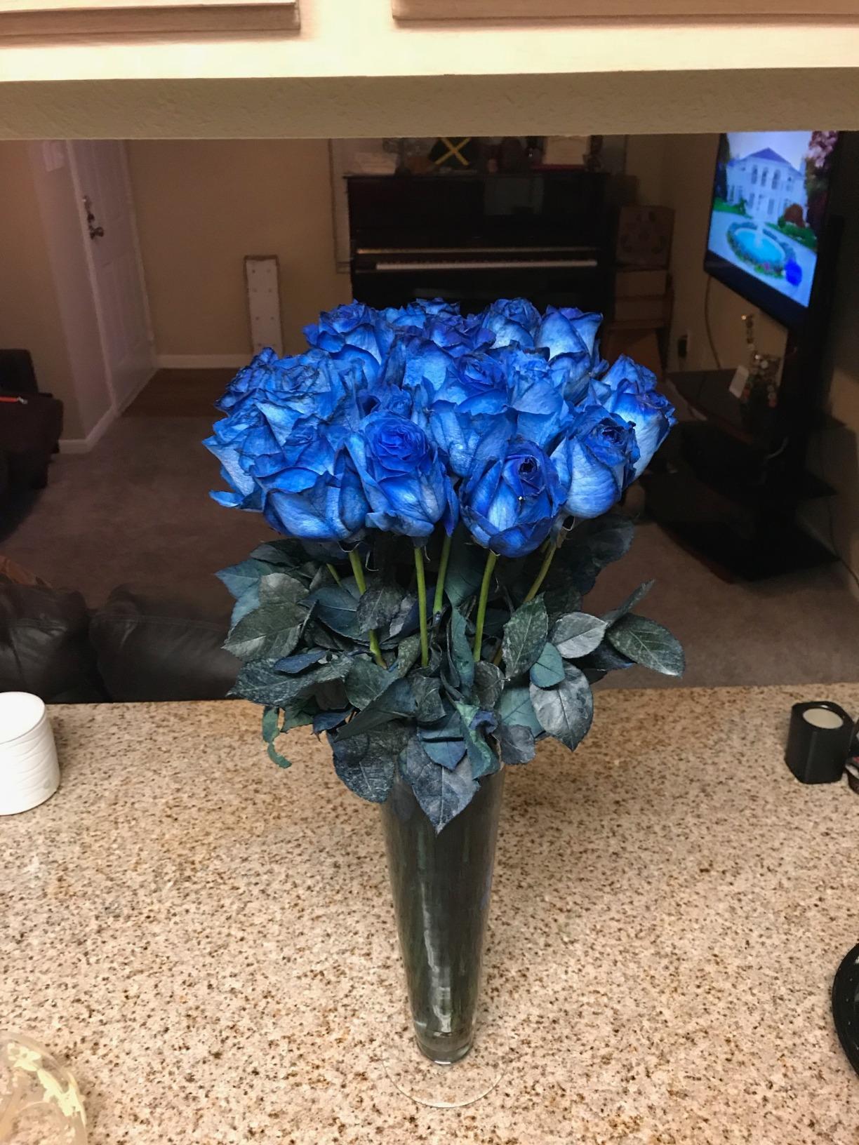 Amazon.com : 2 Dozen Farm Fresh Blue Roses Bouquet By JustFreshRoses ...