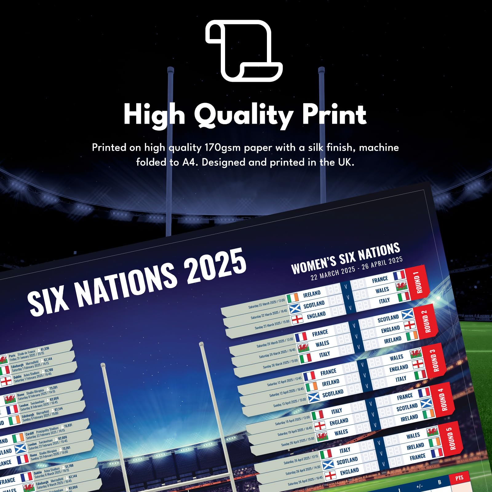 Six Nations Fixtures Poster Six Nations Rugby Tournament Rugby Union