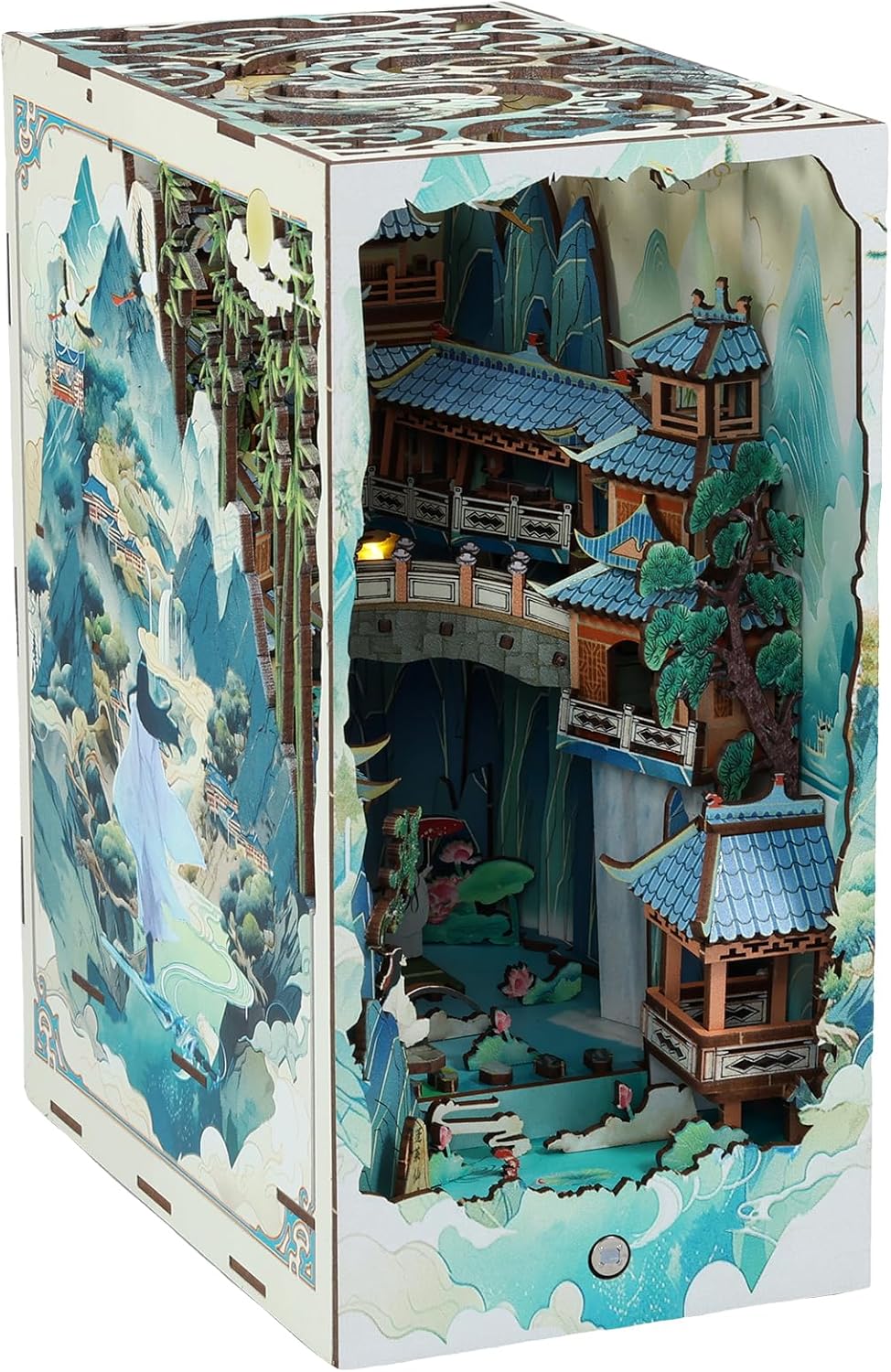 DIY Book Nook Kit, Bookend Diorama with LED, Bookshelf Insert Decor, 3D ...