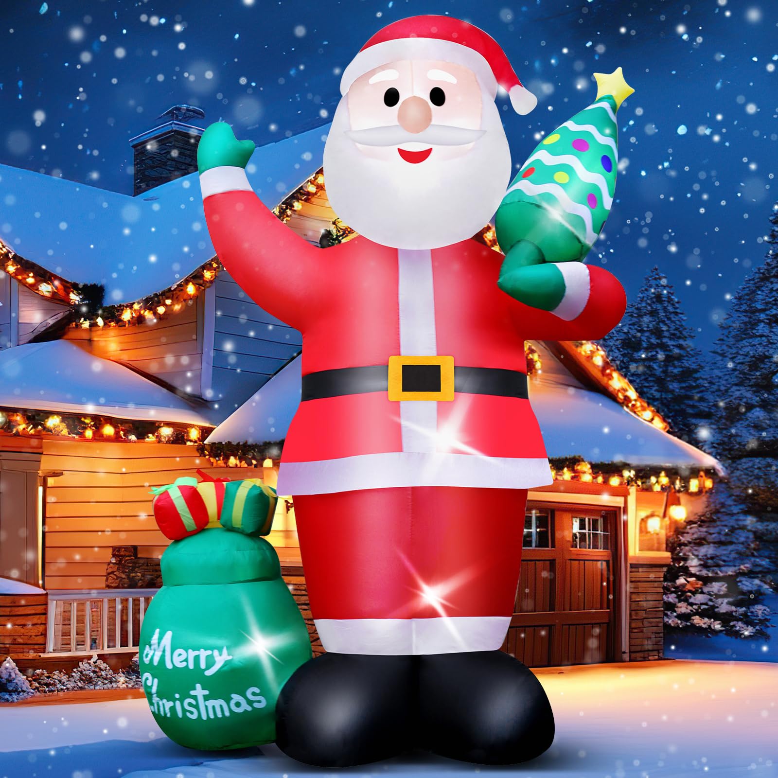 Amazon.com: Christmas Inflatable Santa Outdoor Decoration: 8FT Giant ...