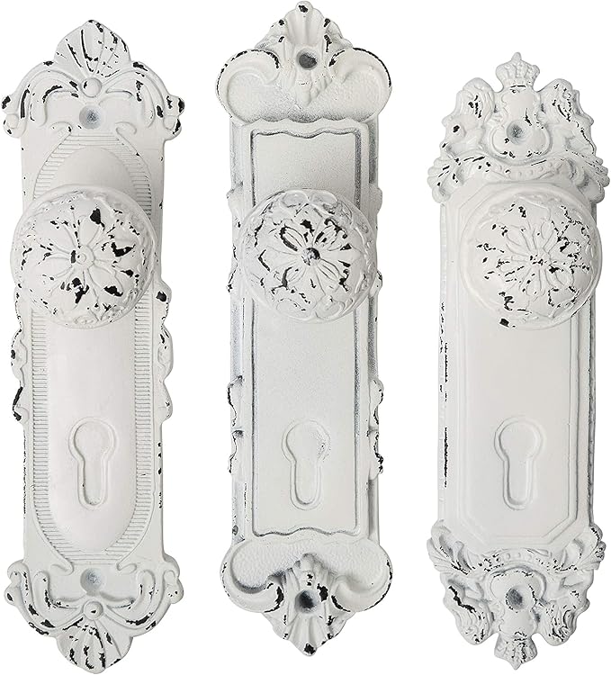 Amazon.com: Vintage Door Knobs Hooks – Set of 3 Chic French County Door ...