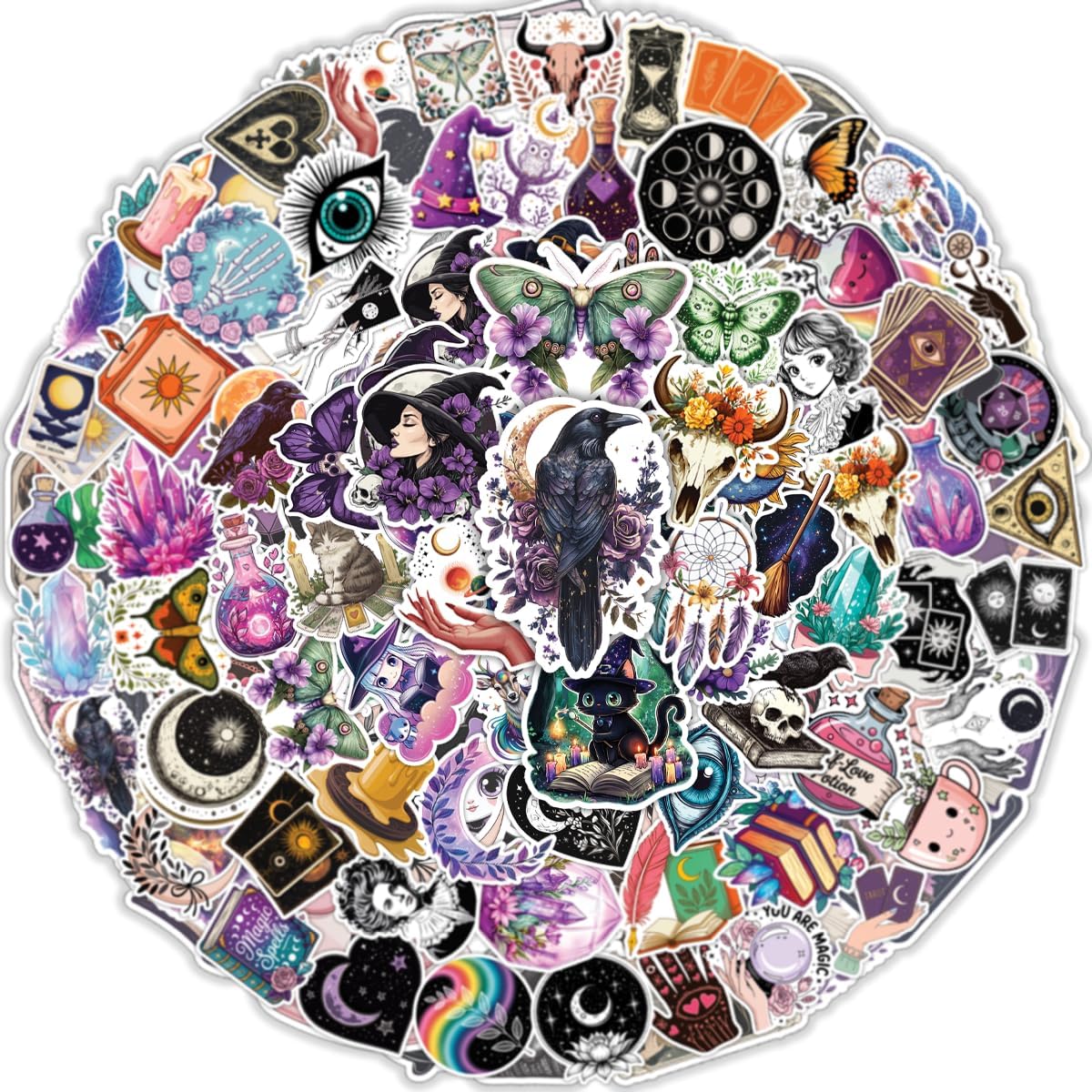 Amazon.com: 100pcs Witchy Stickers, Forest Mystical Magic Witch Sticker ...