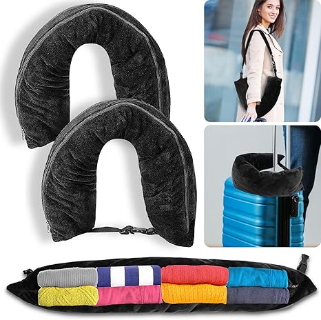 Amazon.com: 2Pcs Stuffable Travel Pillow-Stuffable Neck Pillow for ...
