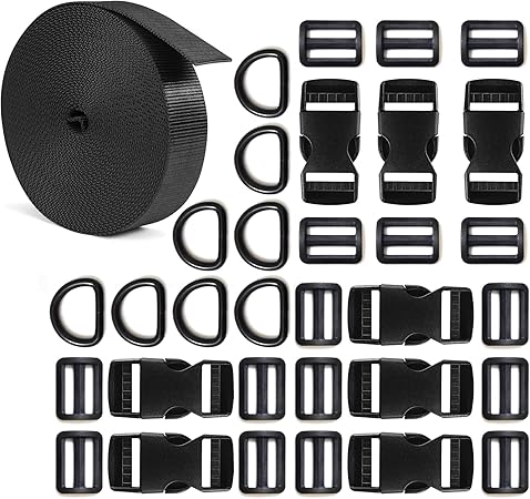 Amazon.com: ONE WVW PIN 1 inch Buckle Strap Set with 10 Yards Nylon ...