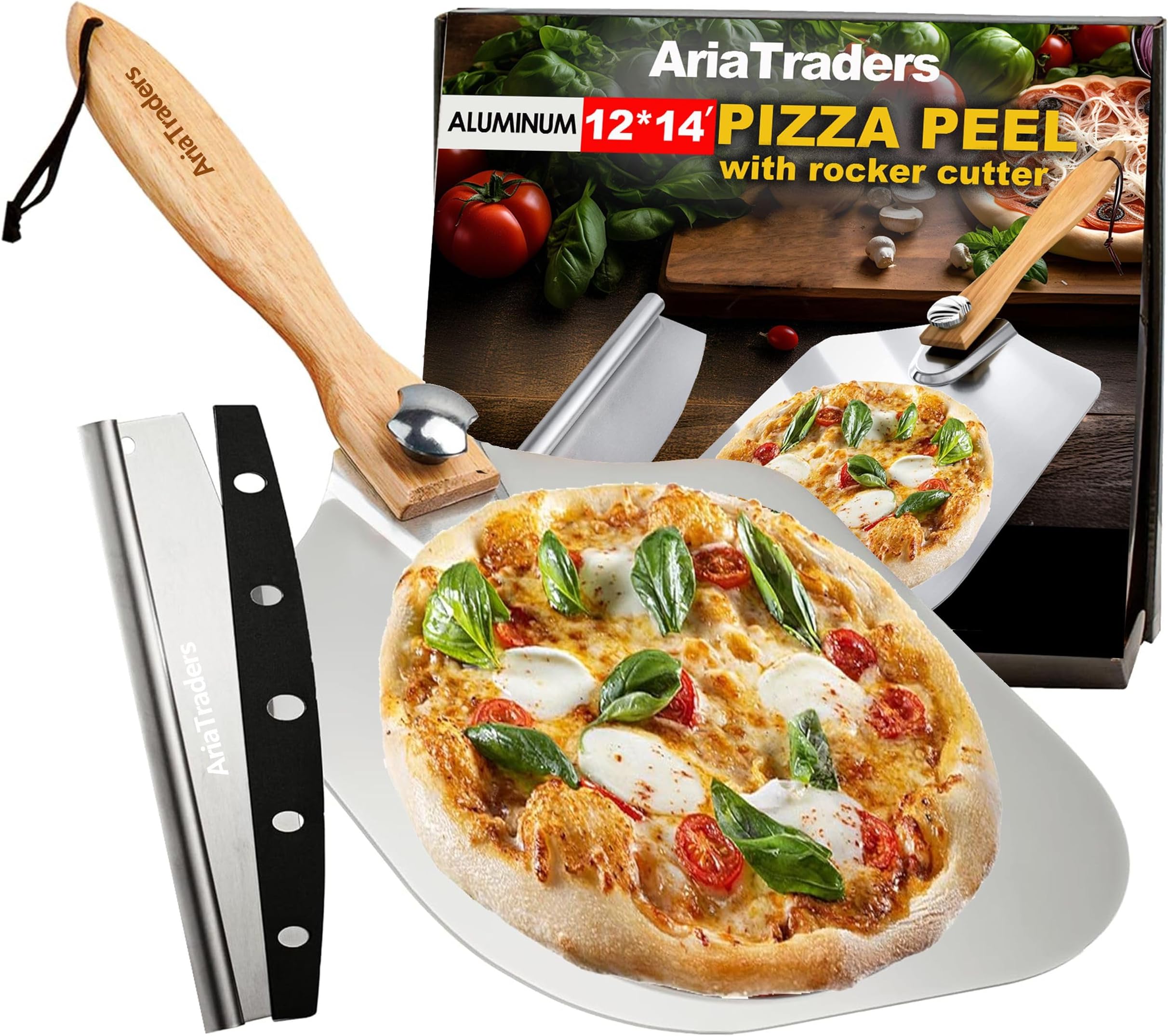 Amazon.com: G.a HOMEFAVOR Pizza Peel Set: 12"x14" Aluminum Pizza ...