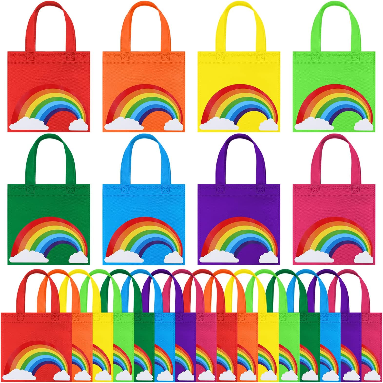 Amazon.com: Future Life 24 pcs Rainbow Party Favor Paper Bags, 5.2 * 3. ...