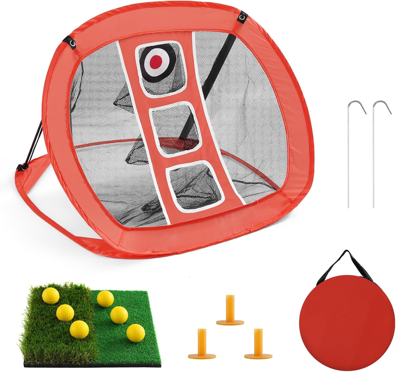 Amazon.com: Cavevine Pop-up Golf Chipping Net, Portable Golf Net, Golf ...