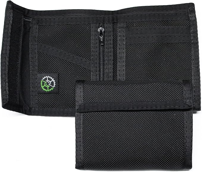 Ballistic Nylon Bifold Wallet with Zippered Coin Pocket (Black) at ...