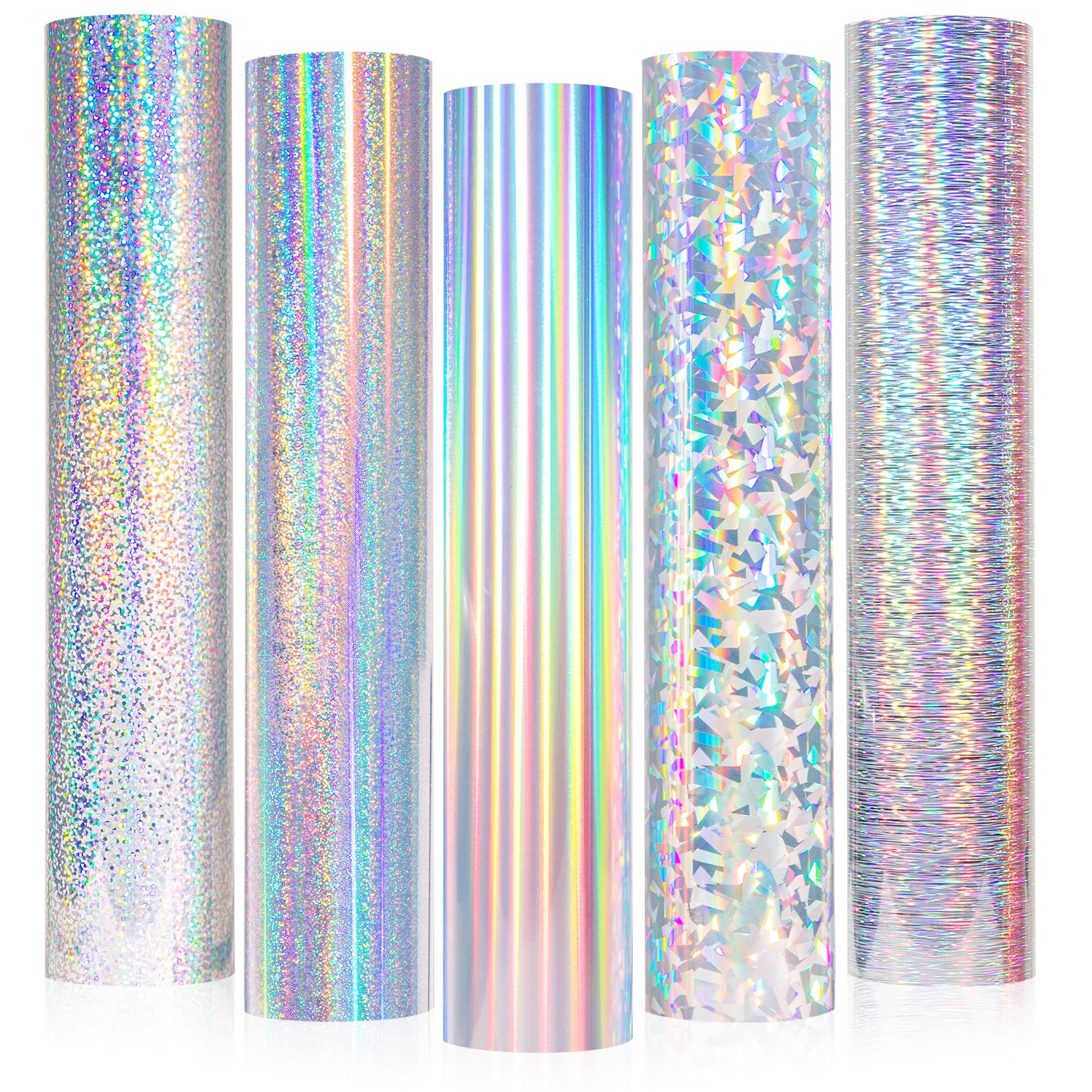 Snapklik.com : Silver Holographic Vinyl Permanent - 12”x12”, 5 Sheets ...