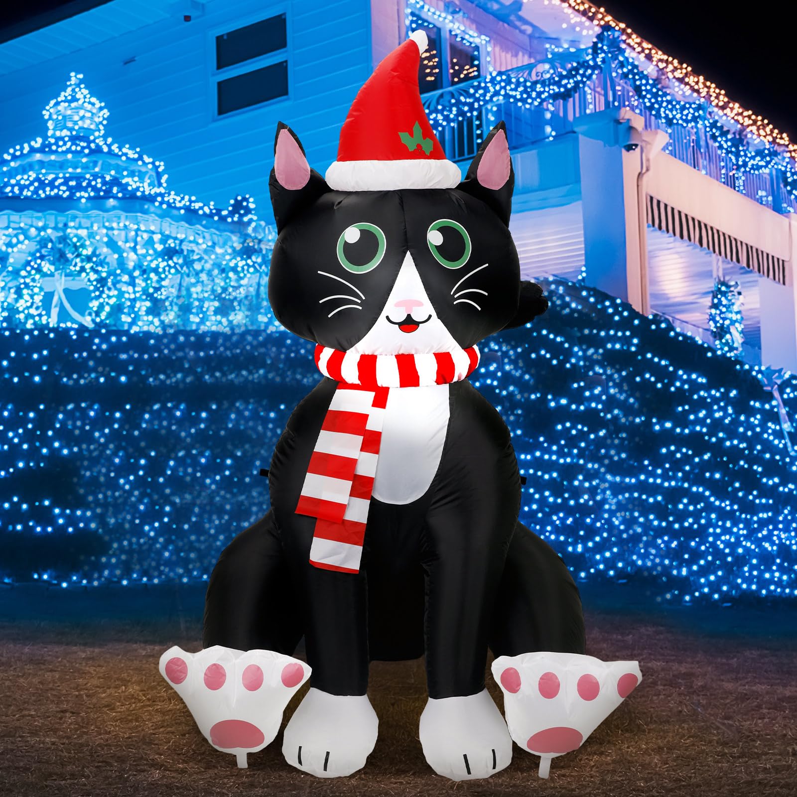 Snapklik.com : Leyndo 5 FT Christmas Inflatables Black Cat Outdoor ...