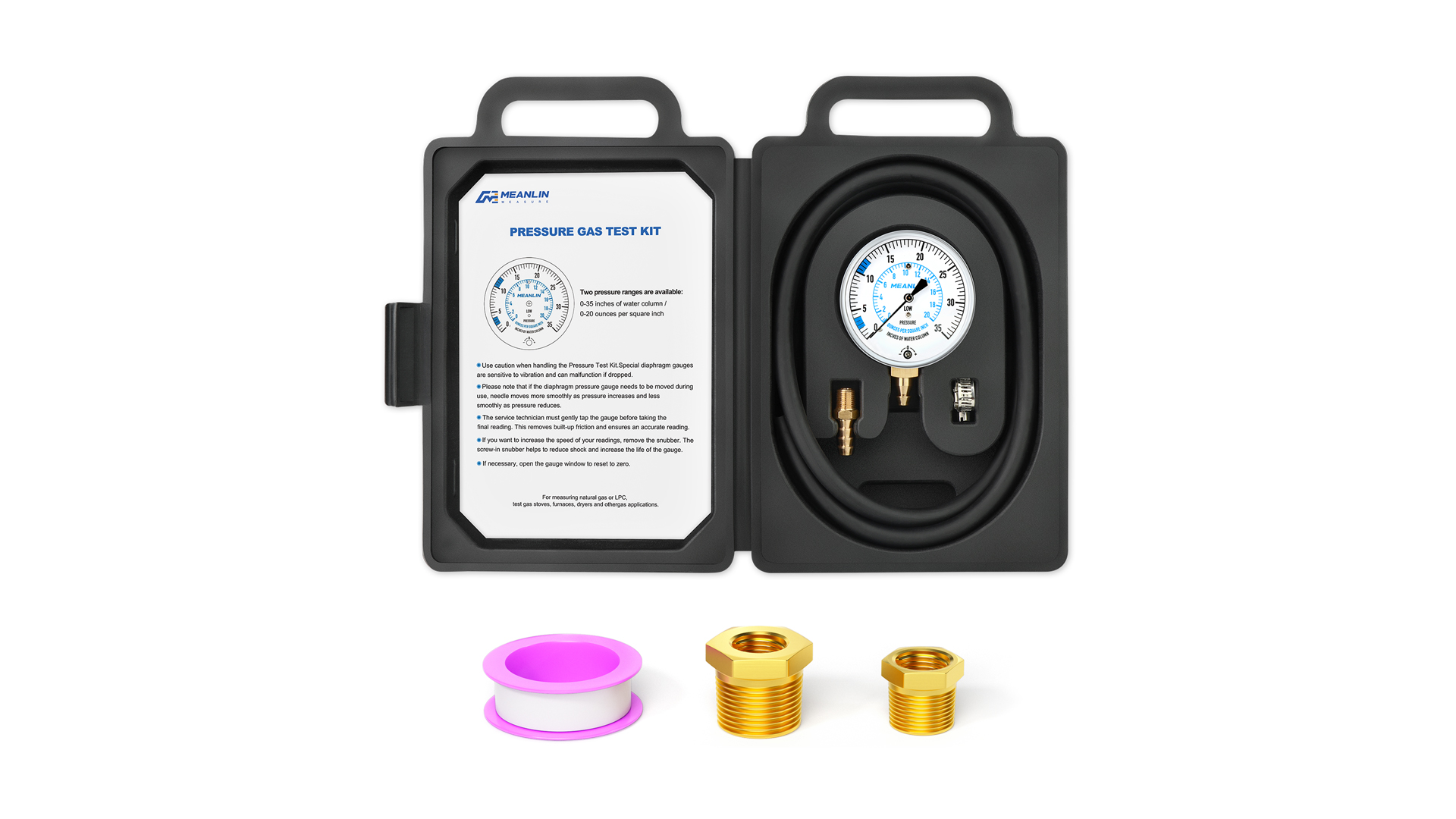 Watch MEANLIN MEASURE Manifold Gas Pressure Test Kit for Natural Gas or ...