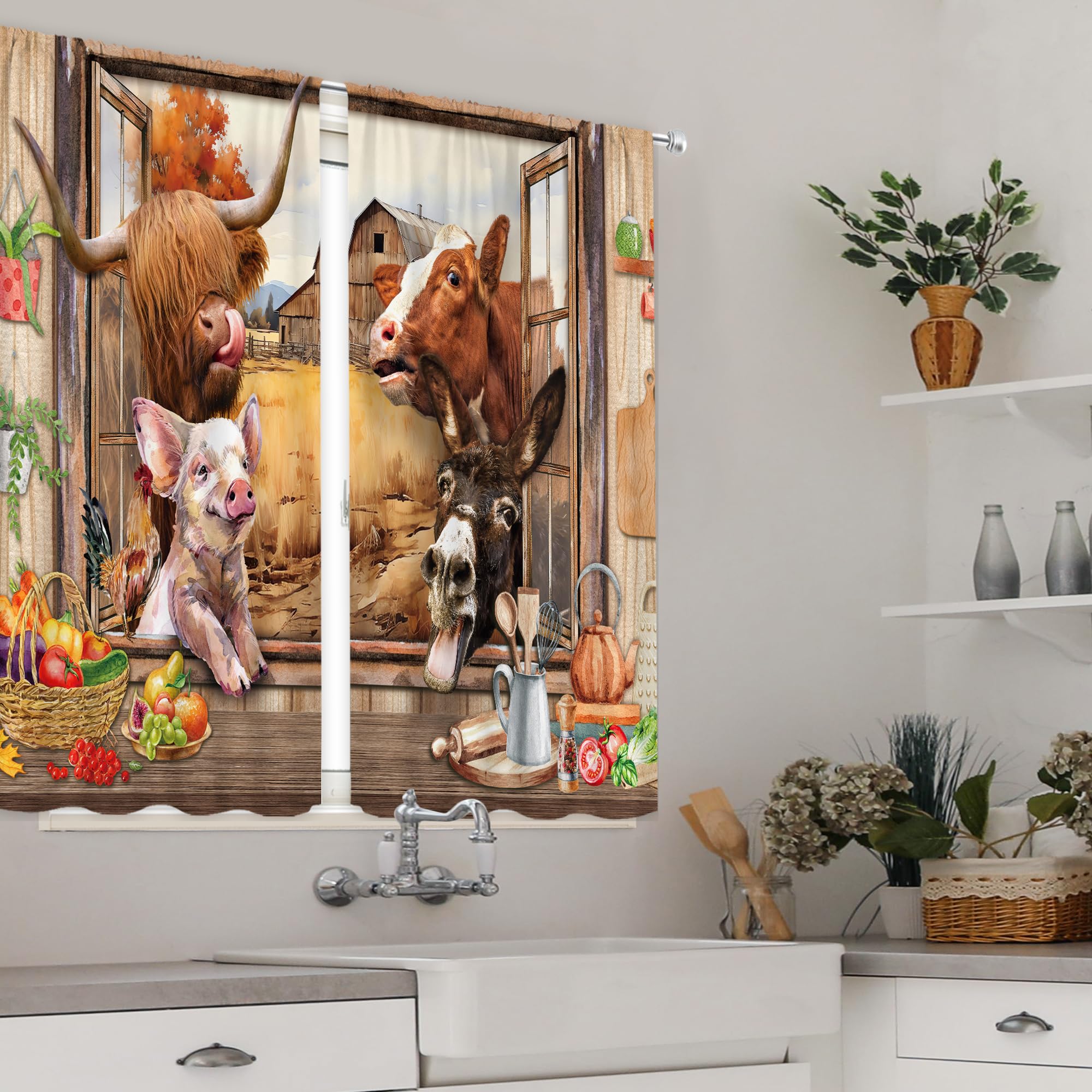 Country And Western Kitchen Curtains Rustic Texas Star Barn Door