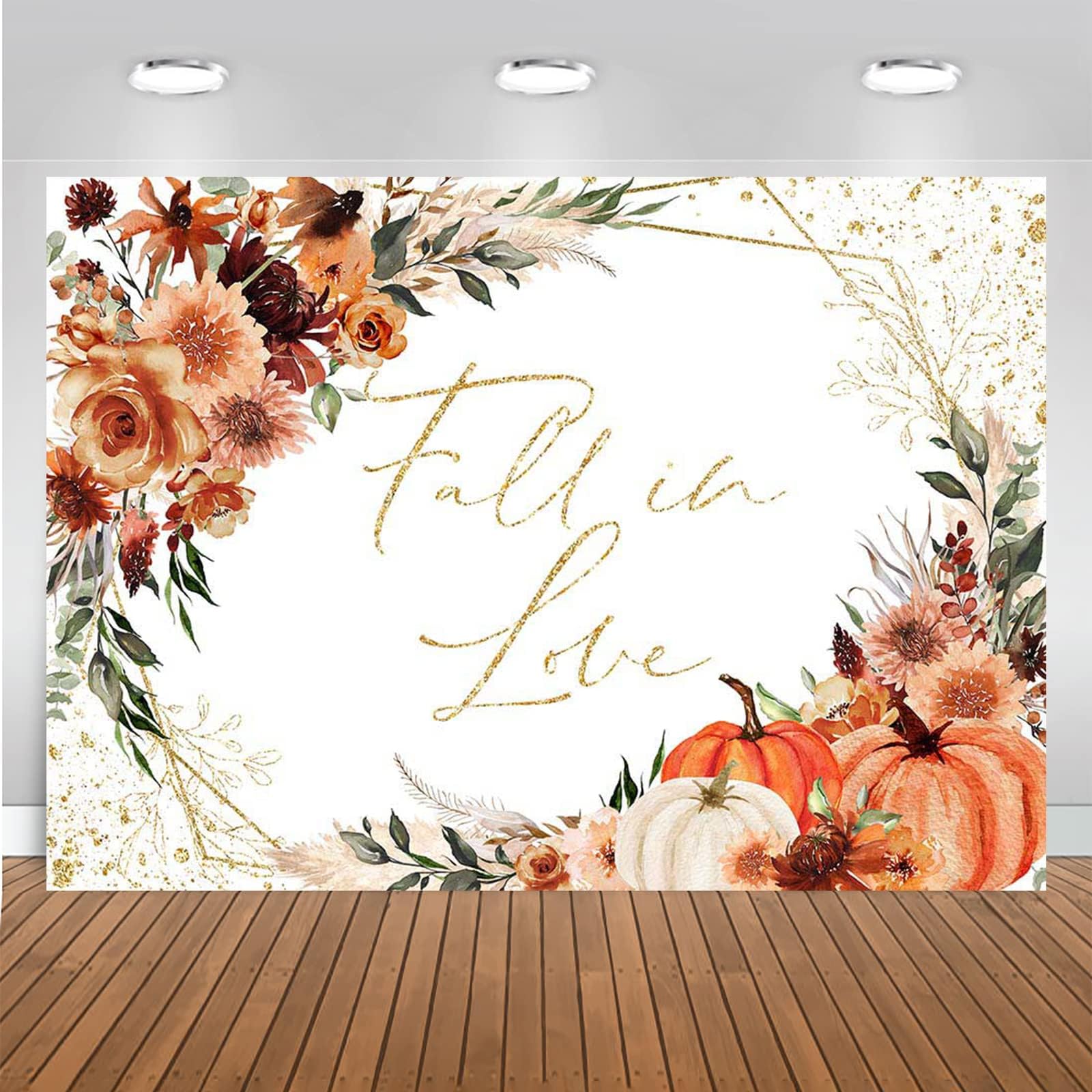 Amazon.com : Mocsicka Fall in Love Bridal Shower Backdrop Boho Autumn ...