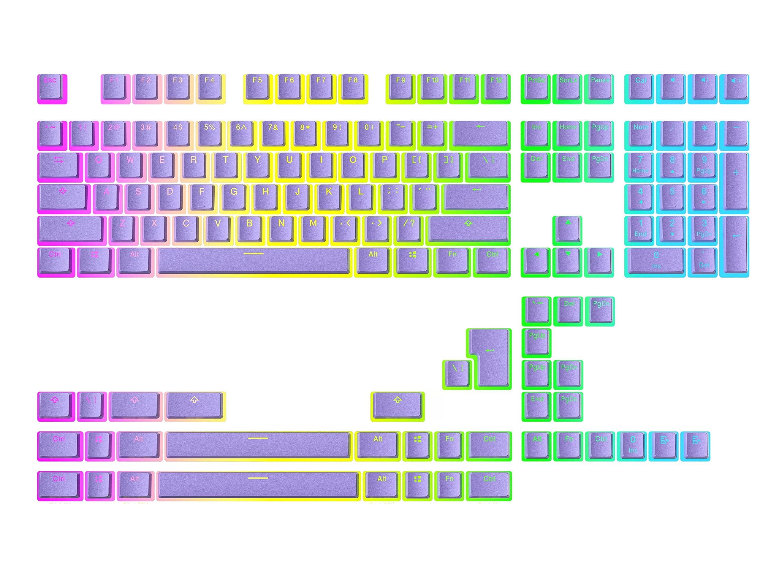 OEM Profile Keycaps 145 Double Shot Translucent ANSI US Iso Layout Oem ...