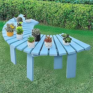 Amazon.com: Yopappol Curved Benches, Outdoor Patio Garden Backless ...