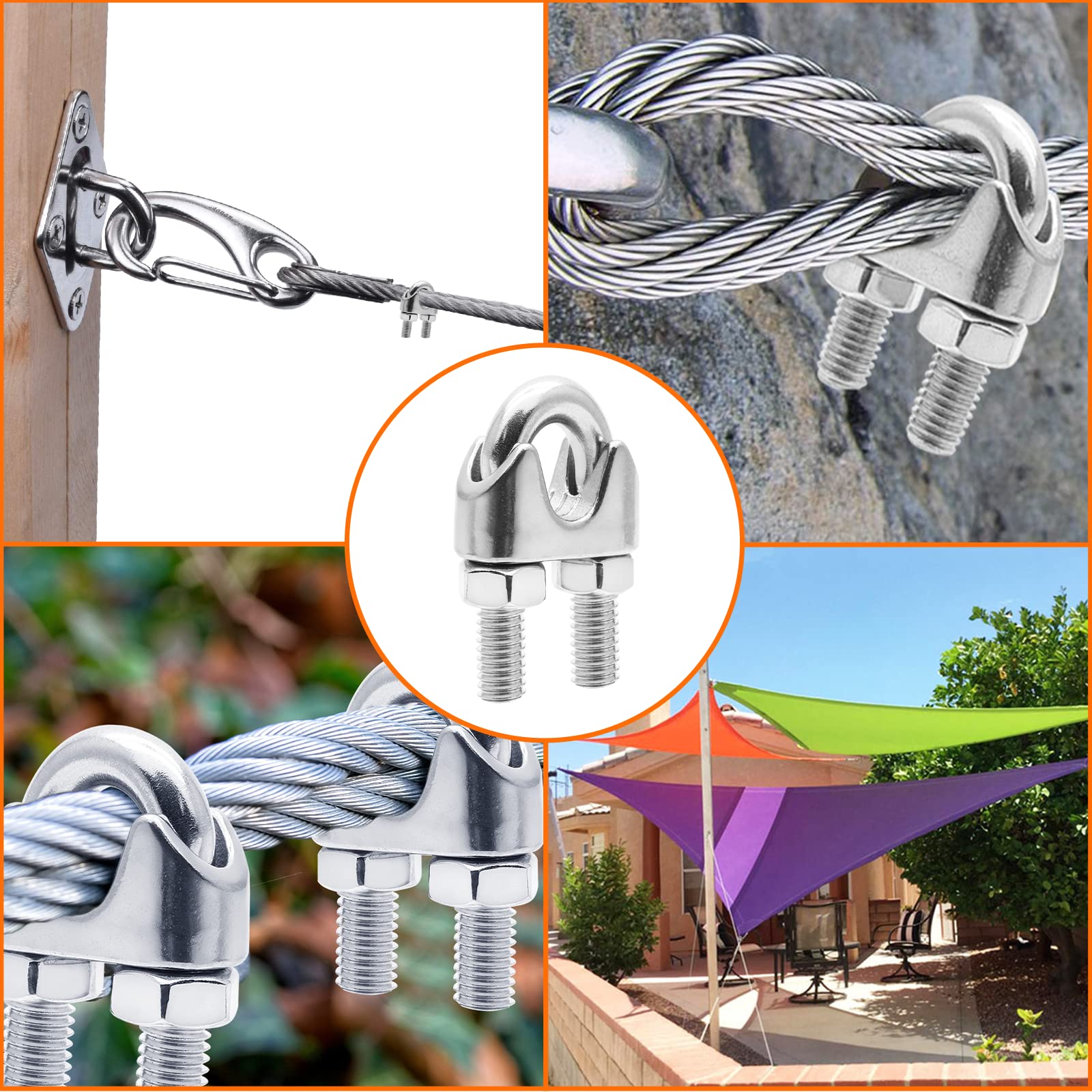 Snapklik.com : Kyuionty M10 3/8 Inch Stainless Steel Wire Rope Cable ...