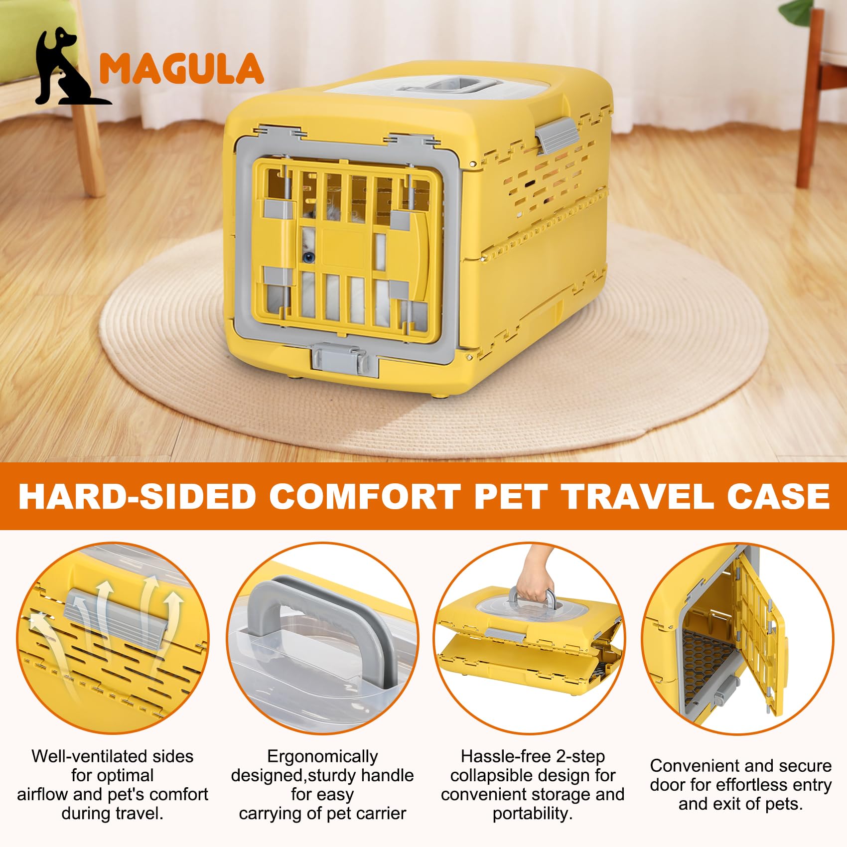 Snapklik.com : Cat Carrier Hard 19", Small Animal Carrier For Dog, Cat ...