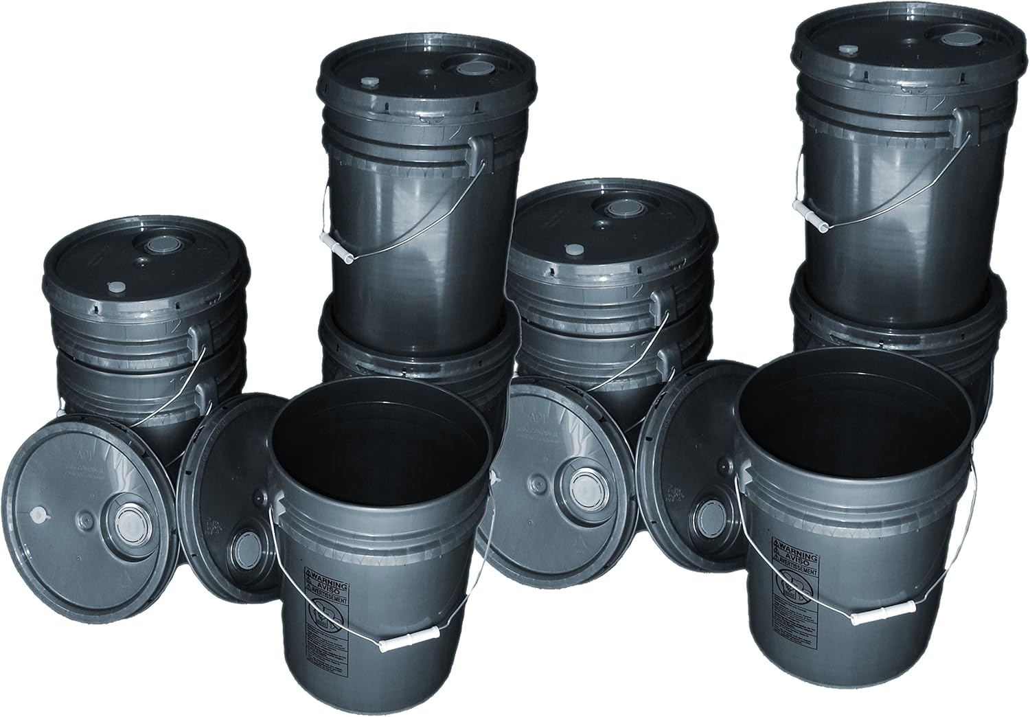 Amazon.com: Grey/Gray Bucket Kit, Ten 5-Gallon Gray Buckets with Snap ...