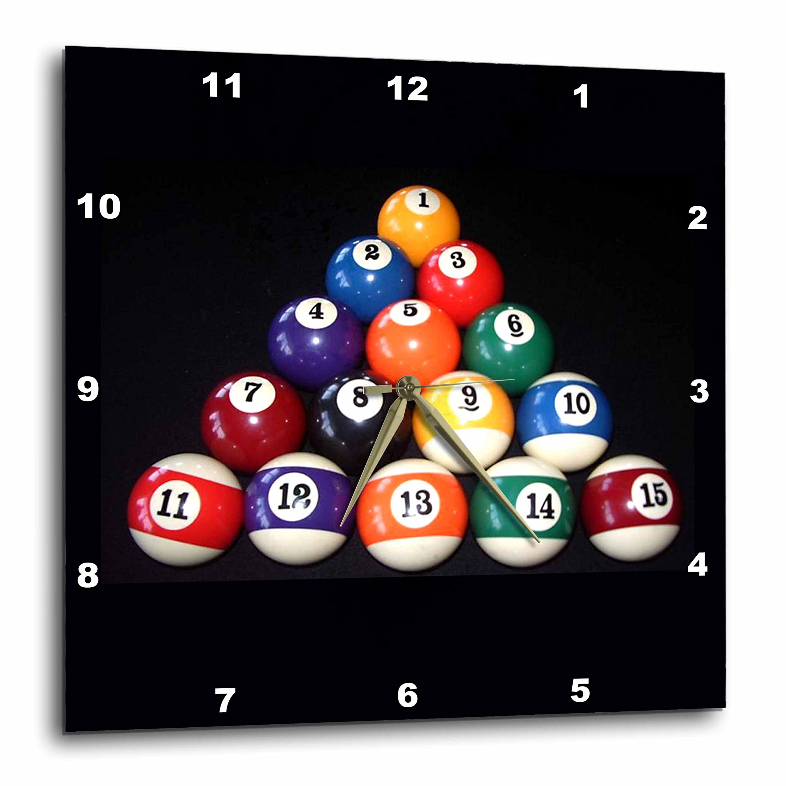 3dRose DPP_3317_3 Billiards Balls Pool Wall Clock, 15 by 15-Inch