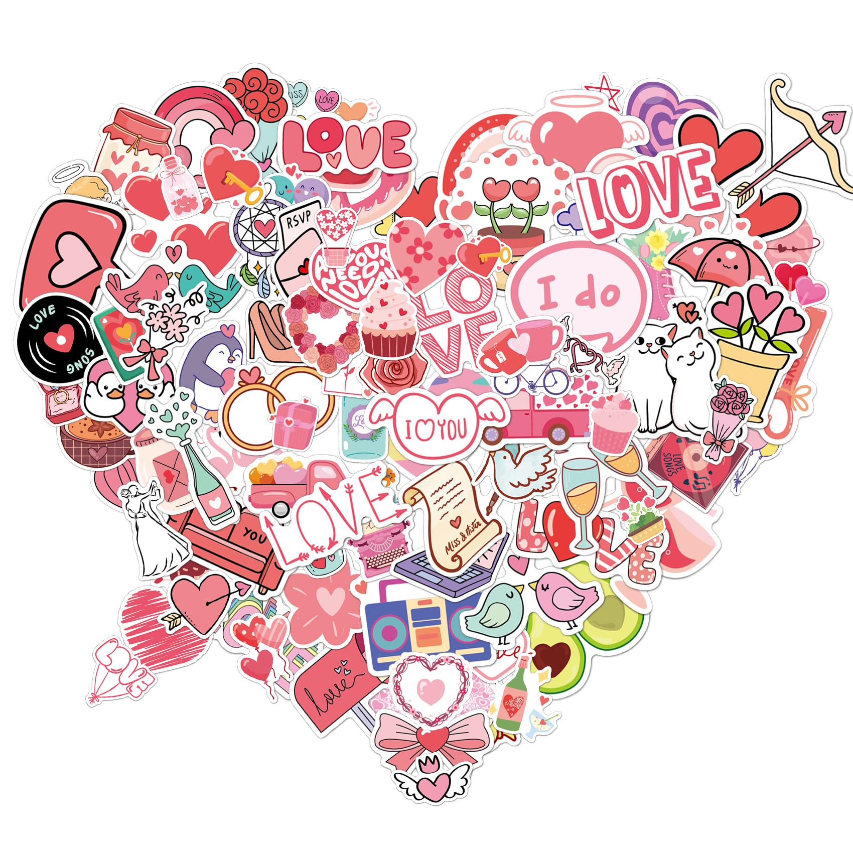 Amazon.com: Valentines Stickers, Love Stickers, 100 Pcs Cute Valentines ...