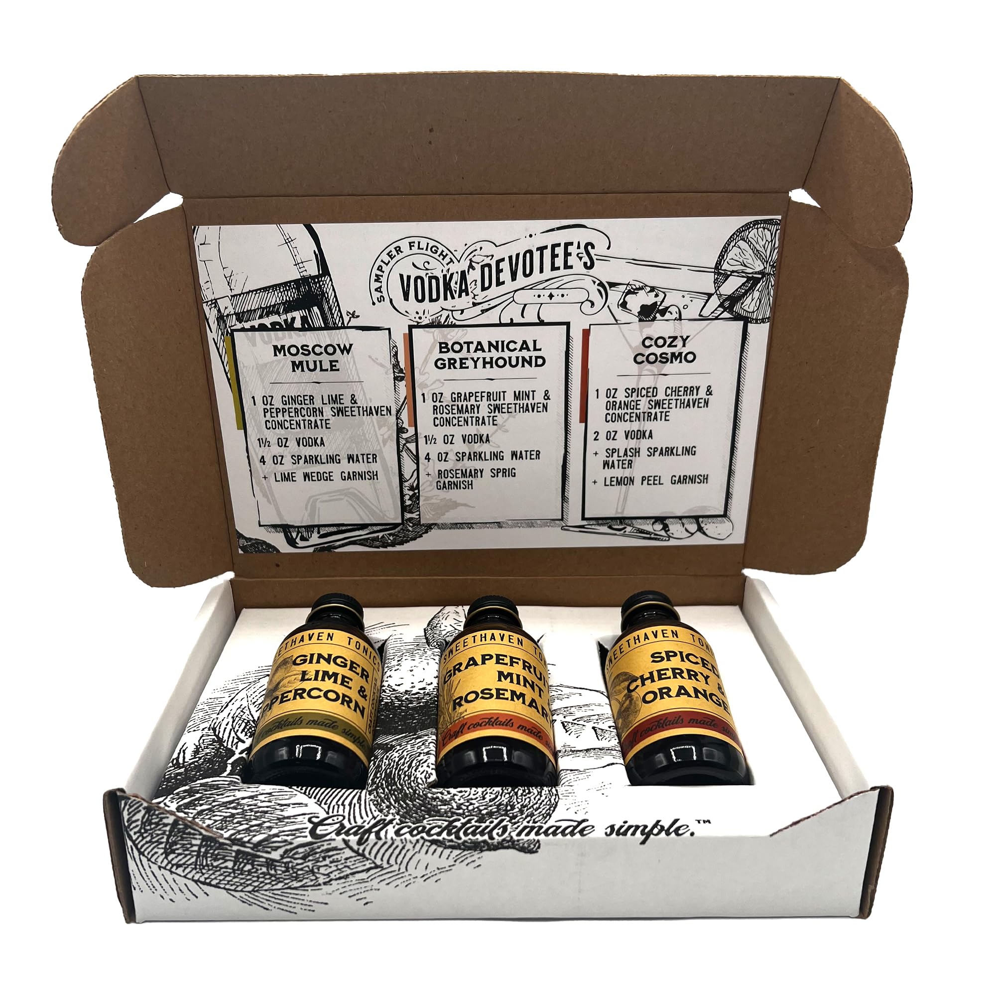 Amazon.com : Sweet Haven Tonics Vodka Devotee Cocktail Mixers 3-Pack ...