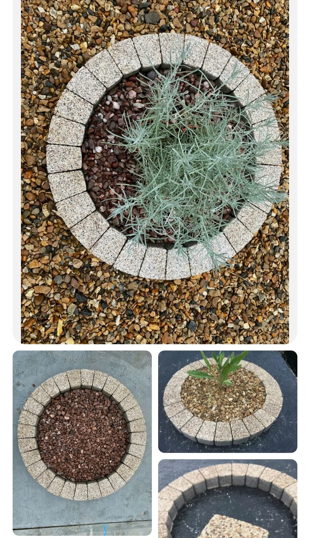 Cream Garden Granite Circle Brick Tree Surround Grass Border Paving ...