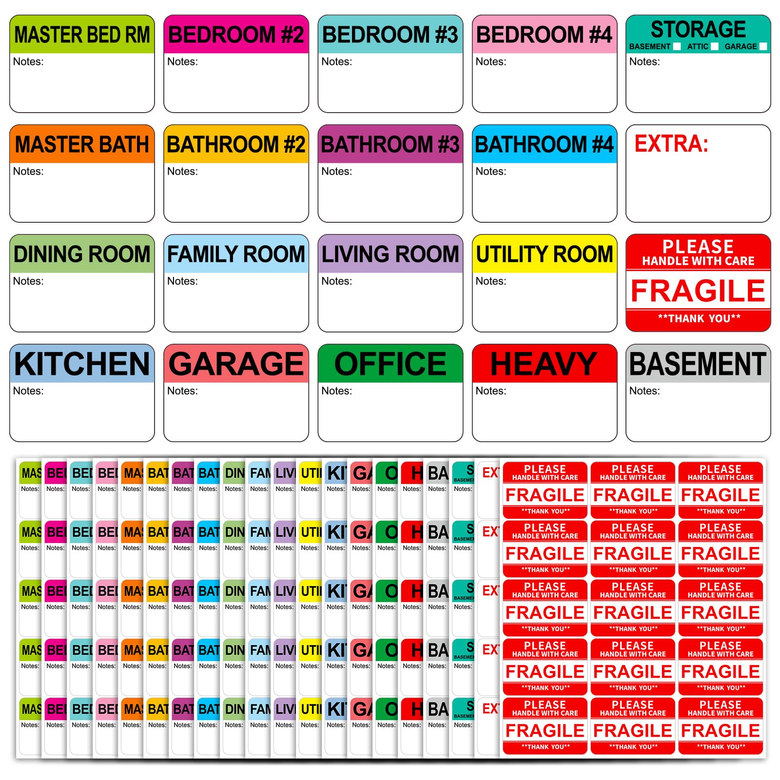Amazon.com: Labelebal 600 Writable Labels 2” x 3” Each,20 Designs Pre ...