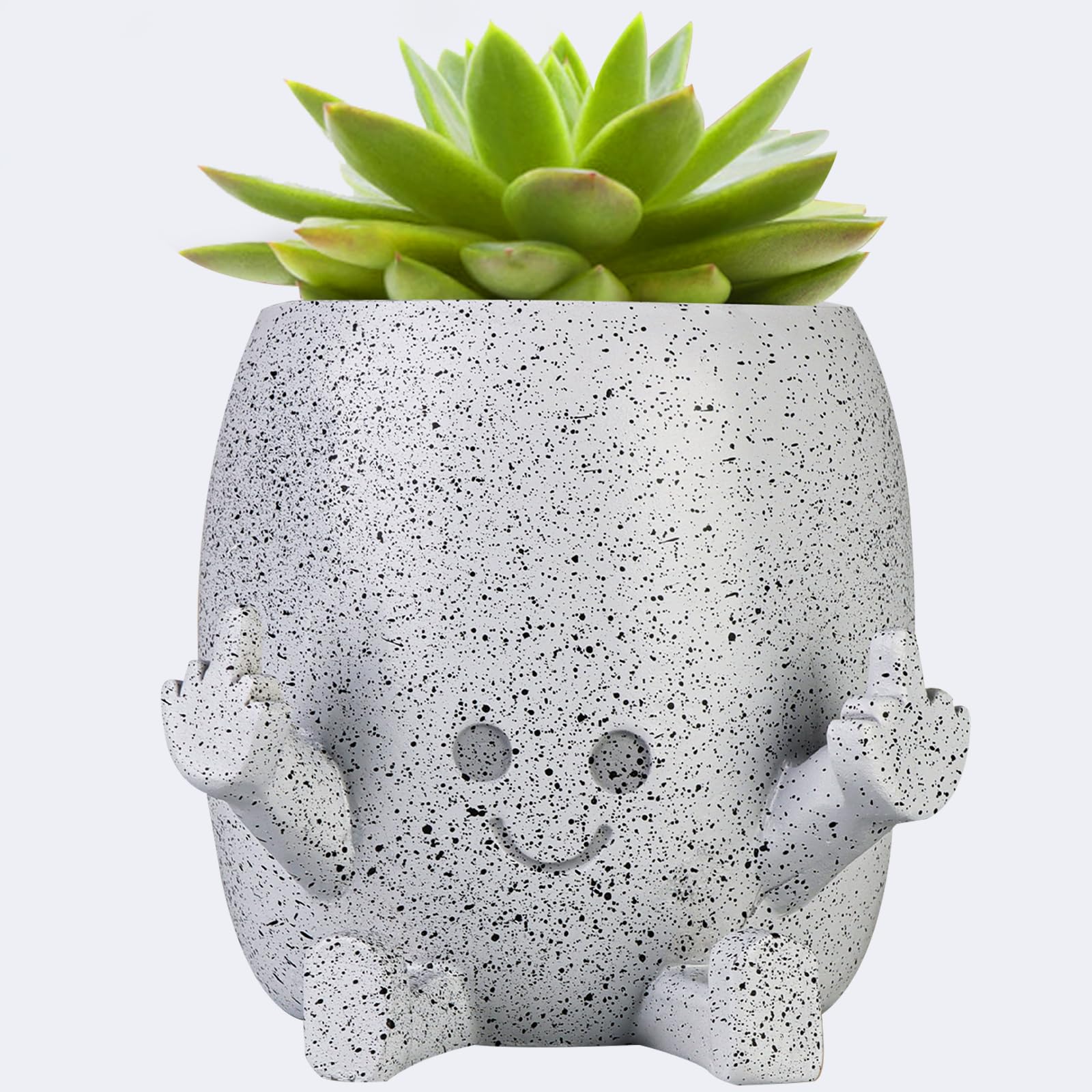 Amazon.com : Smiling Plant Pot with Middle Fingers Up, Novelty Planter ...