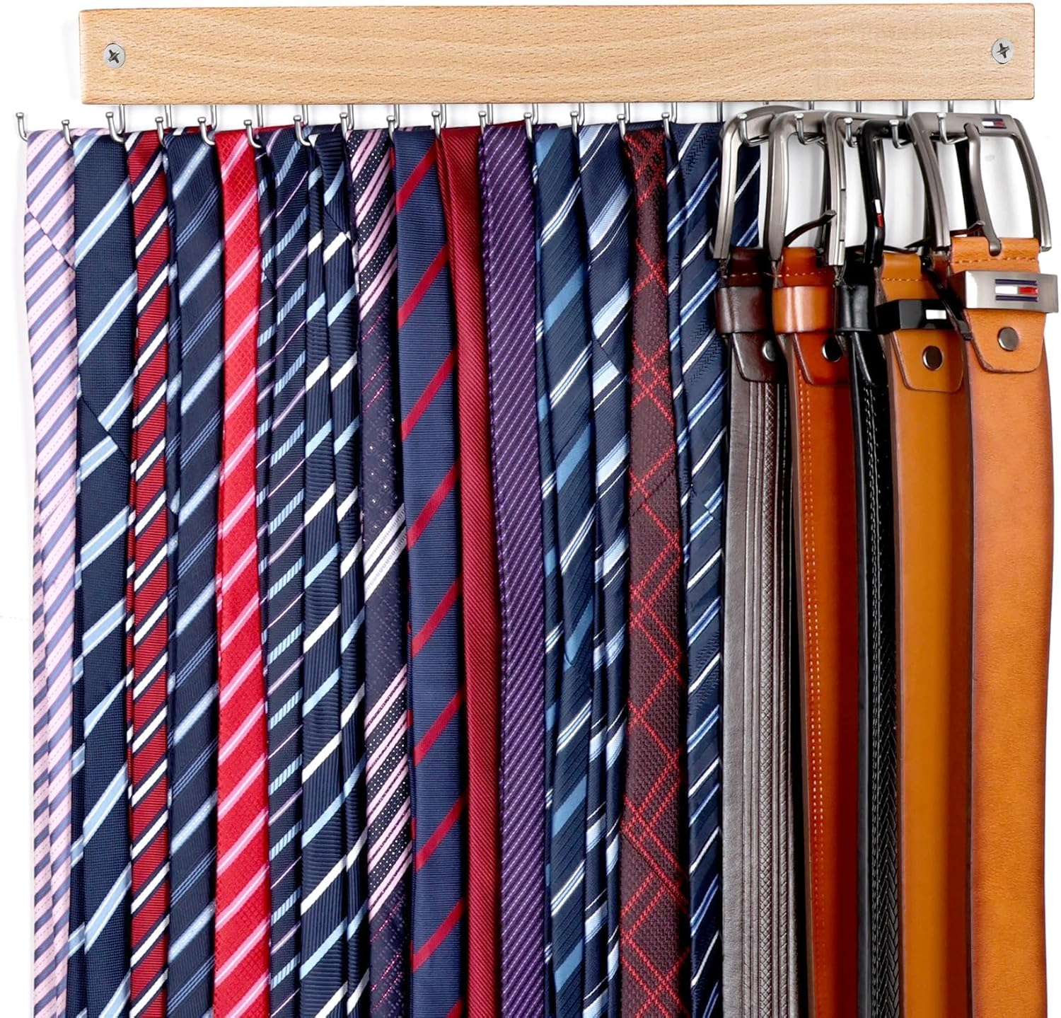 Amazon.com: Belt and Tie Organizer for Closet, Tie and Belt Rack Wall ...