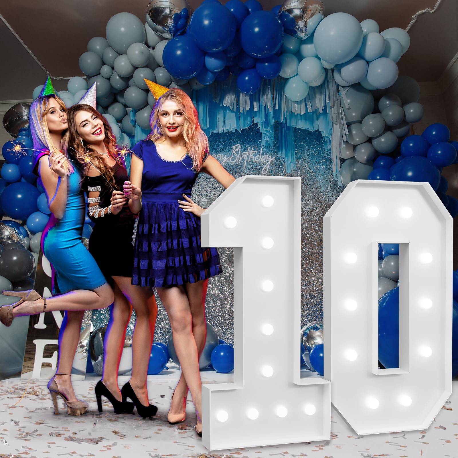 Snapklik.com : Marquee Numbers Large 10th-Birthday Decorations: 4ft ...