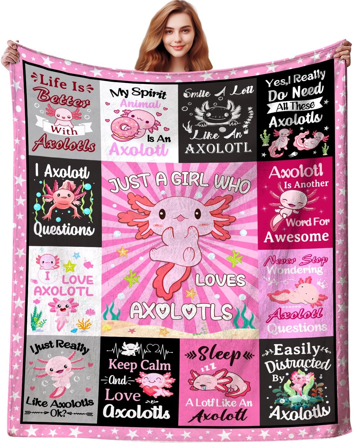 Amazon.com: Linxher Axolotl Gifts, Axolotl Blanket, Axolotl Stuff ...