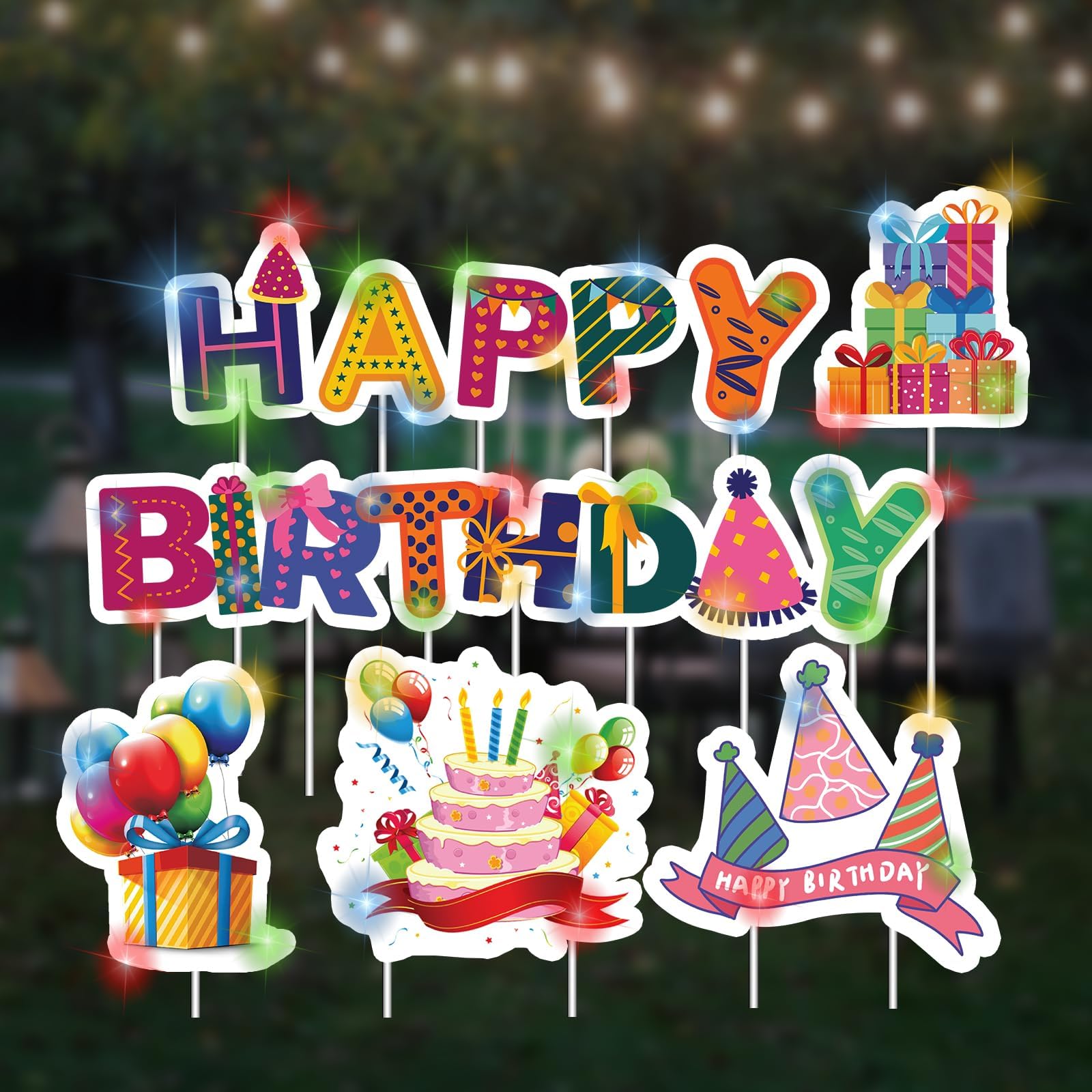 Amazon.com : URATOT 2 Pack Birthday Yard Signs Outdoor Lawn Decorations ...