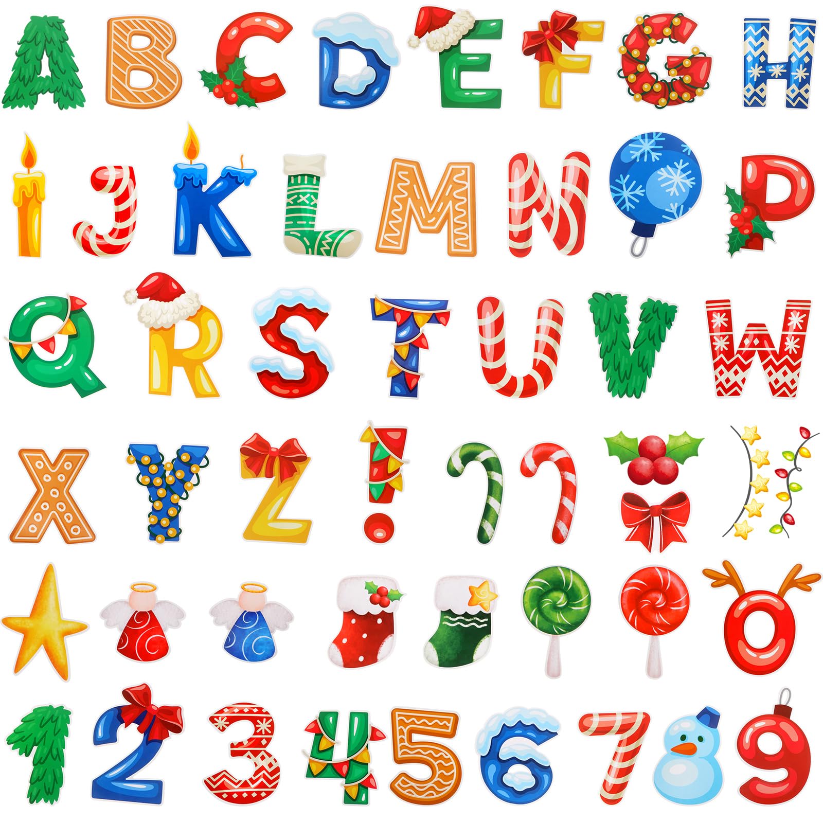 Amazon.com: 134 Pcs Christmas Letters Bulletin Board Decoration 5 Inch ...