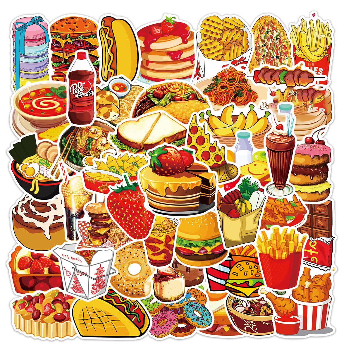 Amazon.com: Vintage Food Bread Coffee Stickers for Laptop Computer(50 ...