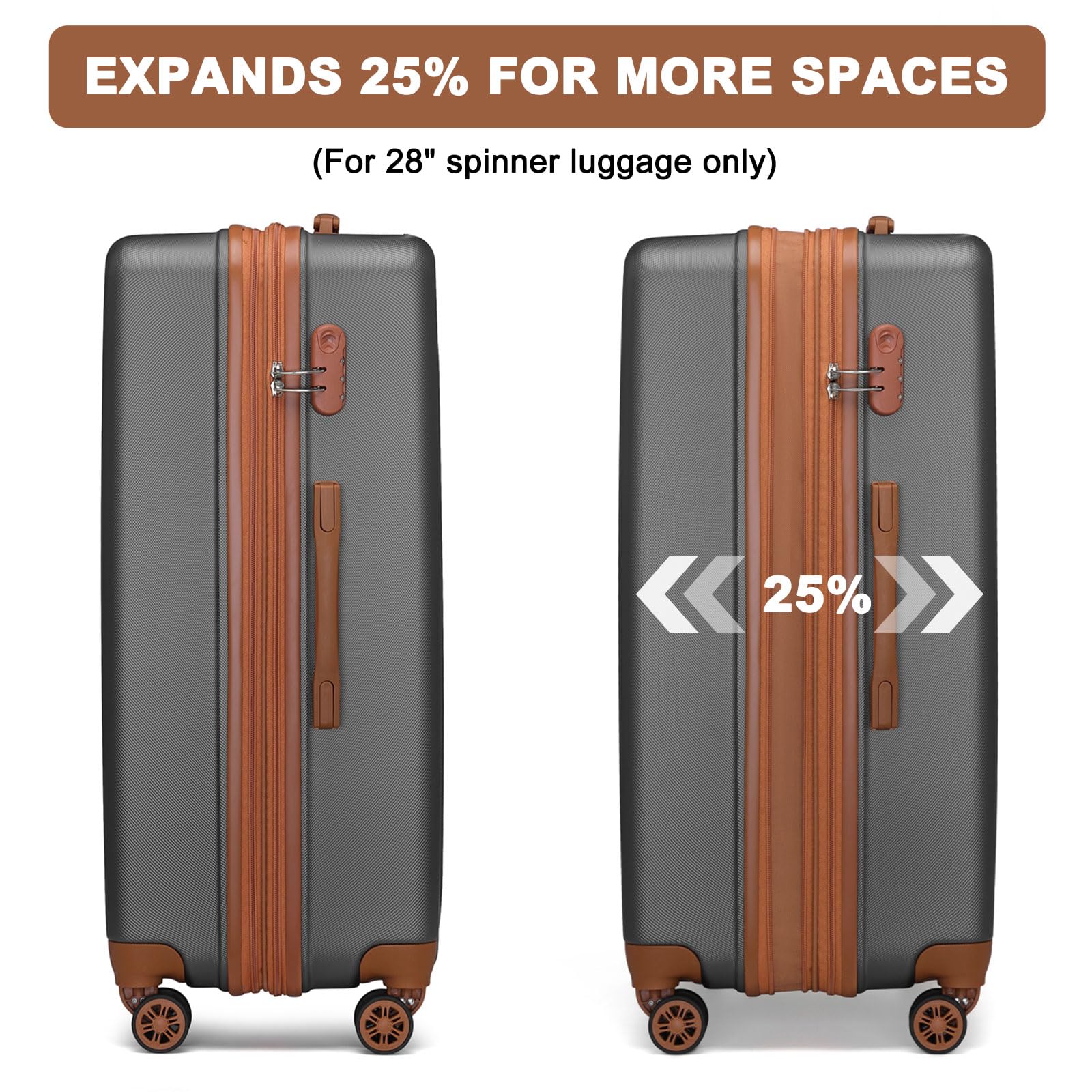 Snapklik.com : Kono Luggage Sets 5 Piece Suitcases