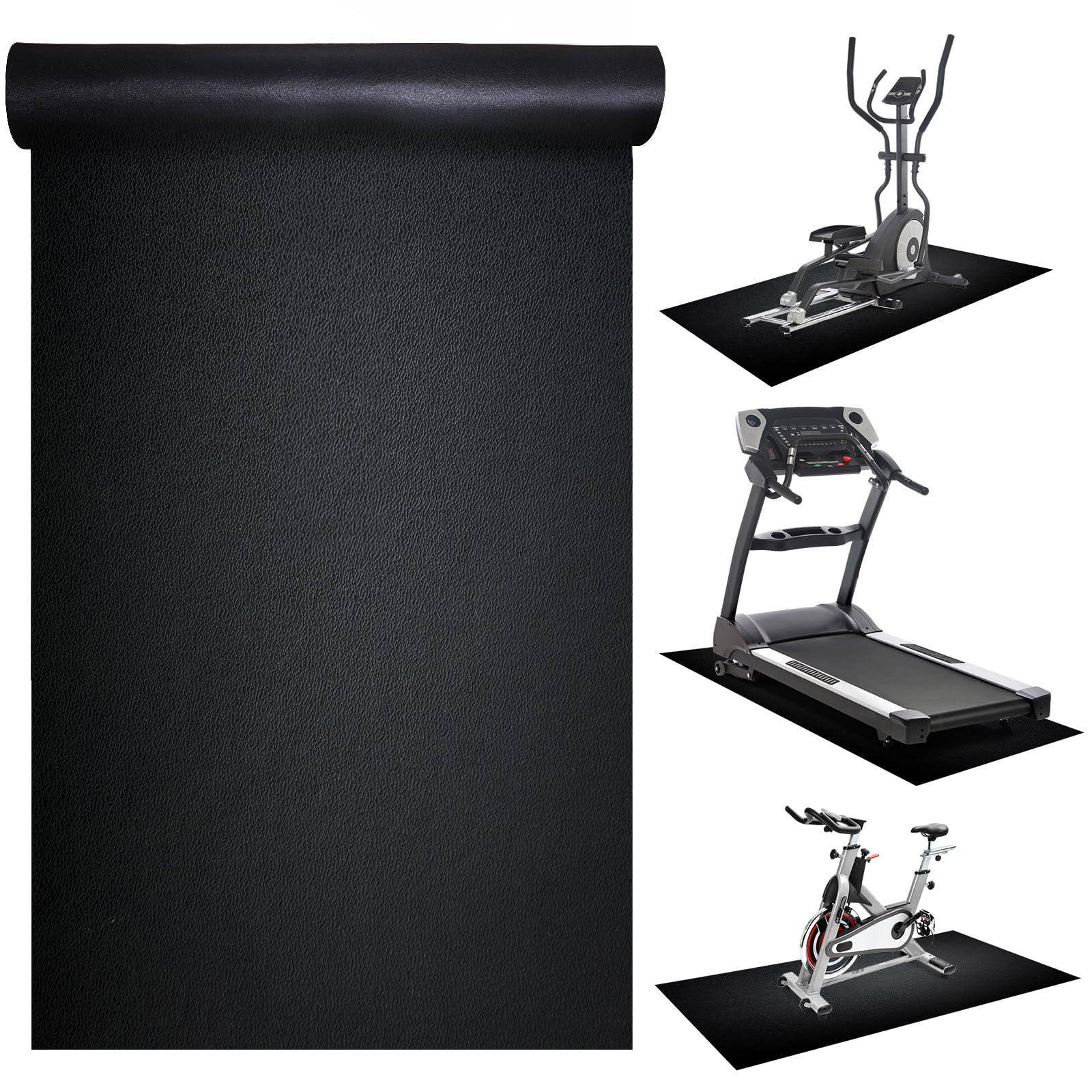 Amazon.com: Peohud Exercise Equipment Mat, 8 x 3 Ft Treadmill Mat, High ...