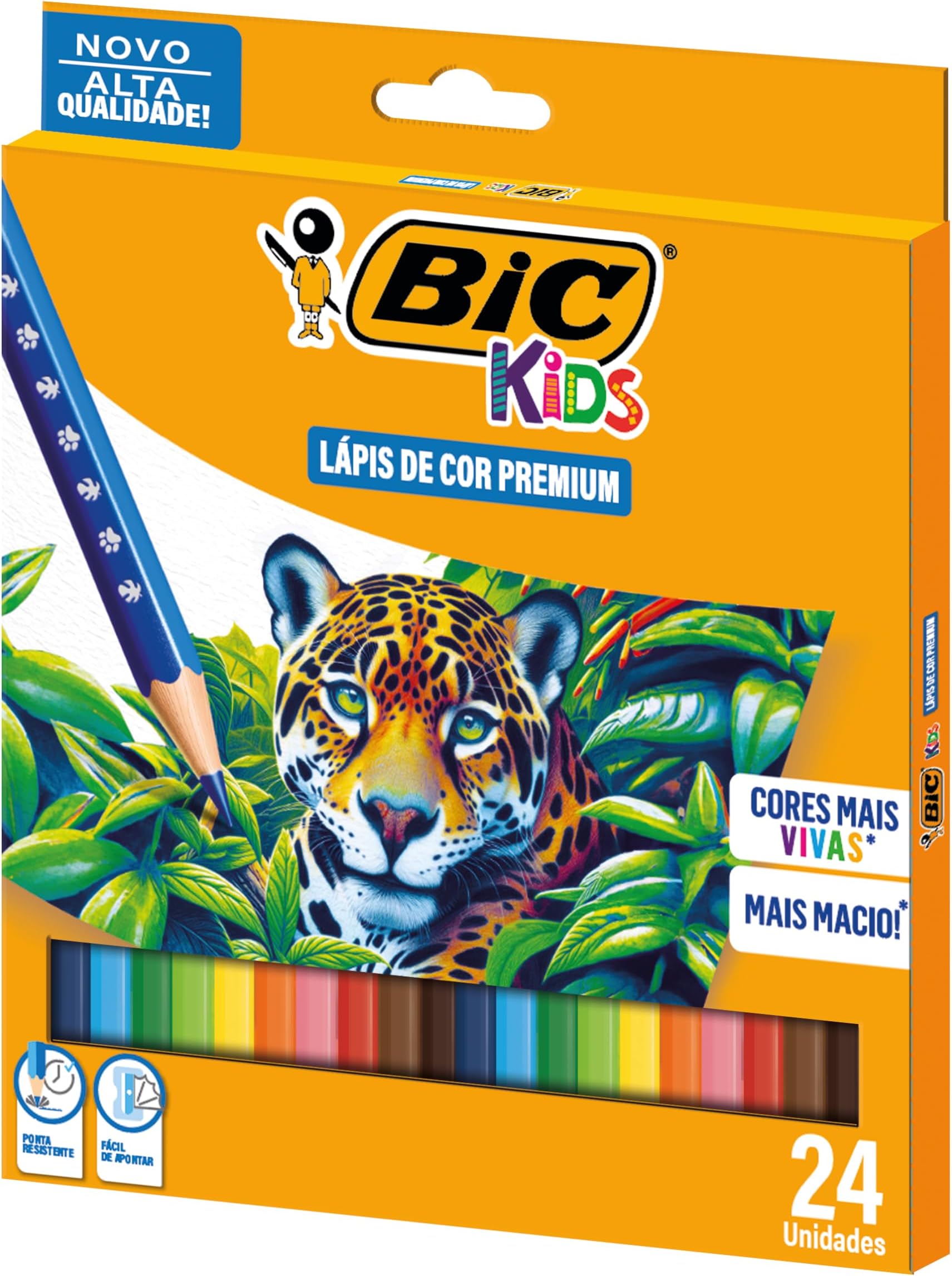 BIC, Lápis de Cor Premium, BIC KIDs, 24 cores | Amazon.com.br