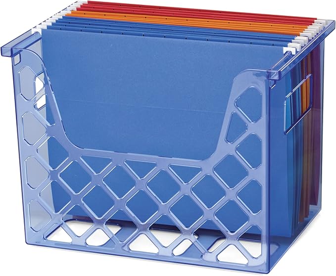 Officemate OIC Blue Glacier Desktop File Organizer, Transparent Blue ...