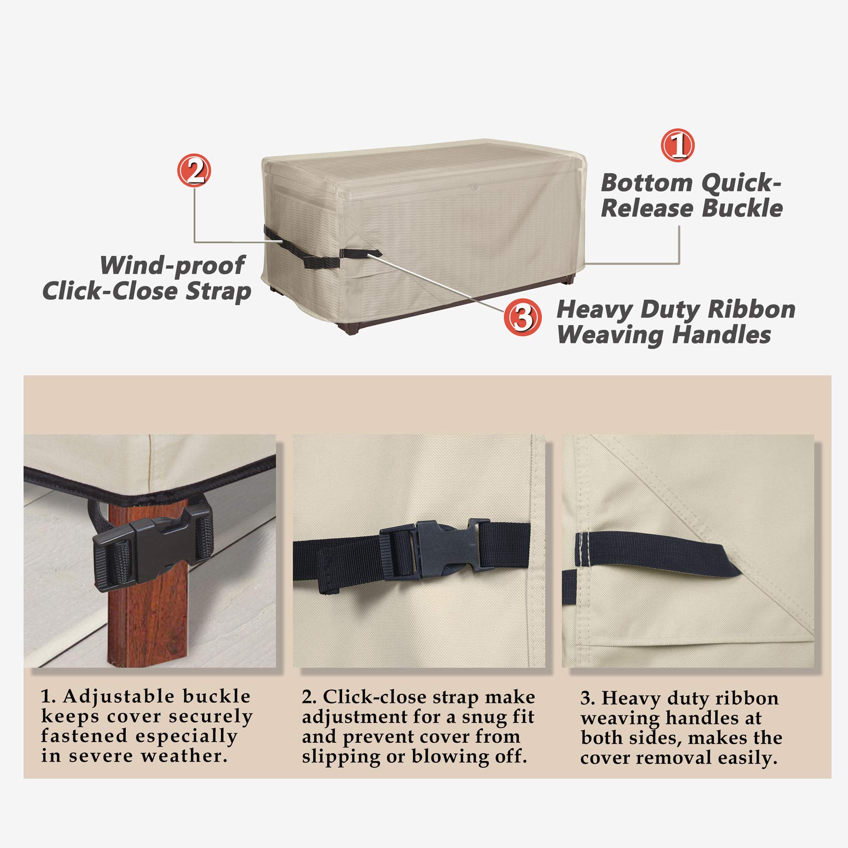 Snapklik.com : Patio Deck Box Storage Cover - 600D Outdoor Waterproof ...
