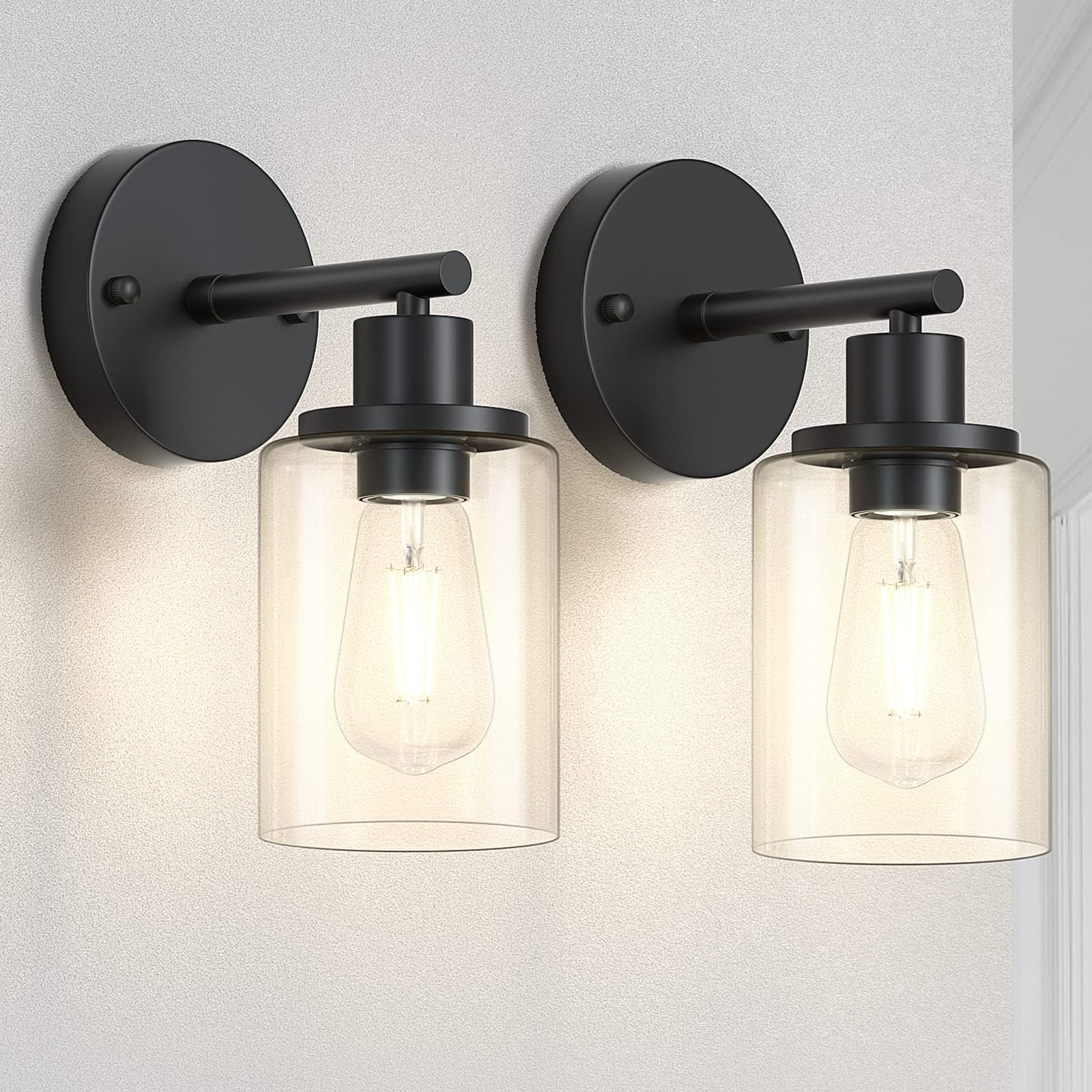 Asnxcju 1-Light Industrial Black Wall Sconces, Modern Sconces Wall ...