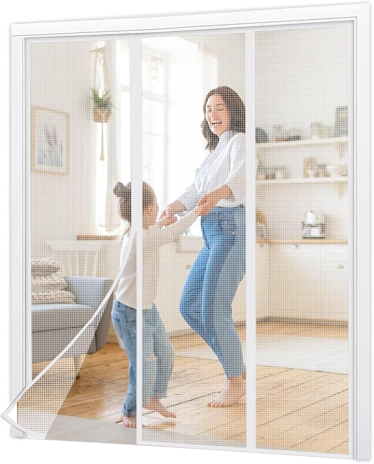 Magnetic Mosquito Net 180 x 195 cm White Fly Curtain No Drilling ...