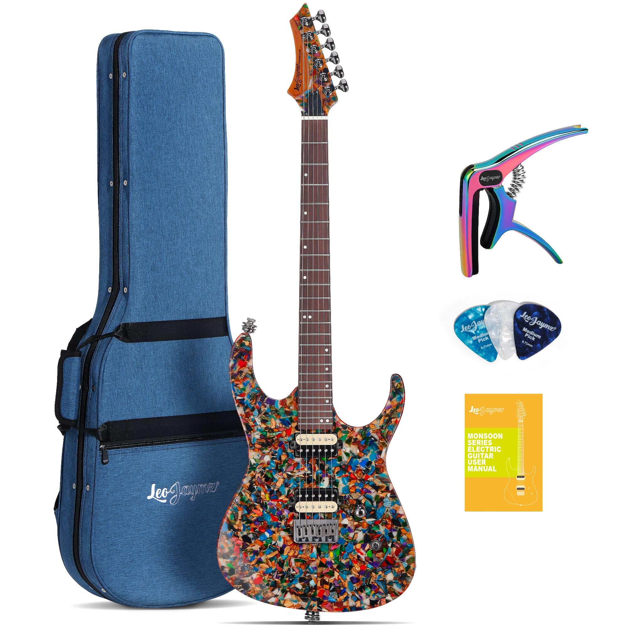 Snapklik.com : Leo Jaymz Electric Guitar Monsoon Deluxe Series, Reverse ...