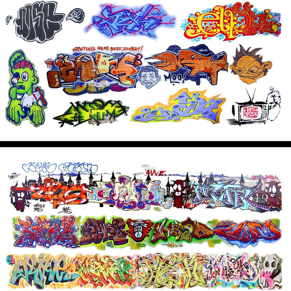 Amazon.com: HO Scale 1:87 Graffiti Waterslide Decals 2-Pack Set #14 ...