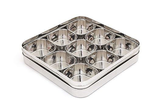 Buy coconut Stainless Steel Square Masala Box/Spice Container/SS Lid ...